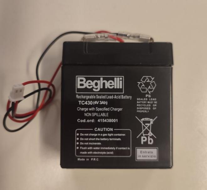BATTERIA 4V 3AH BEGHELLI RICAMBIO PER LAMPADA 1499- 415438001