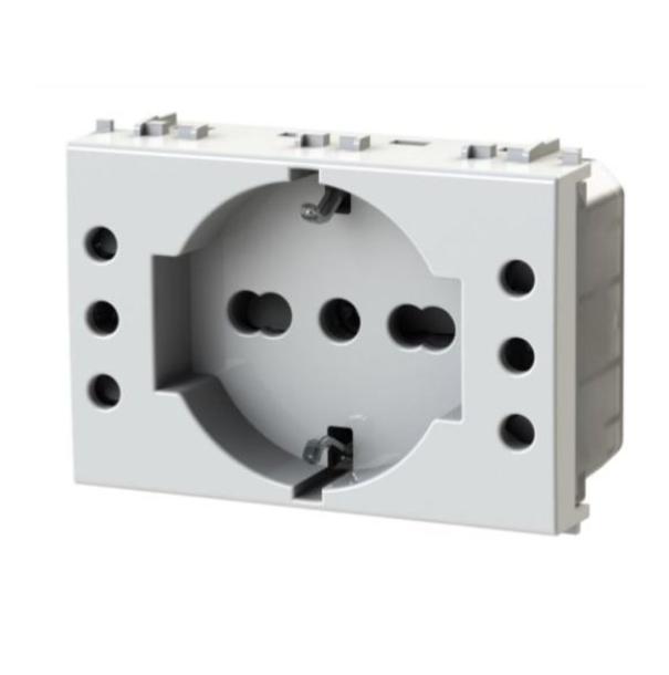 4BOX P503 - PRESA SCHUKO E DUE PRESE 10A VIMAR PLANA BIANCO