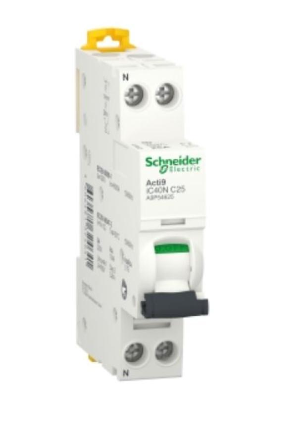 INTERRUTTORE MAGNETOTERMICO SCHNEIDER ELECTRIC ACTI9 IC40 1P+N 25A ...