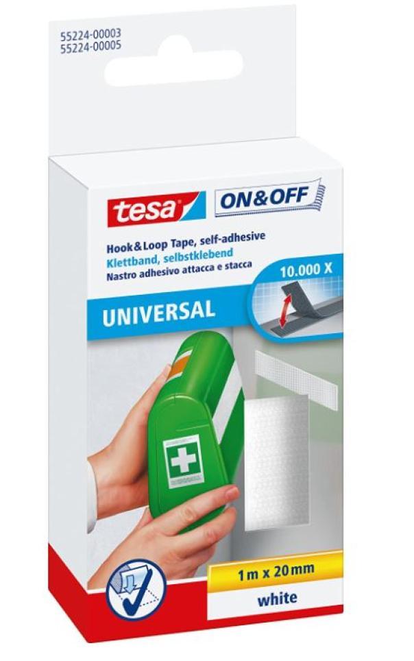 NASTRO AUTOADESIVO UNIVERSALE TESA ATTACCA E STACCA 1M X 20MM BIANCO ...