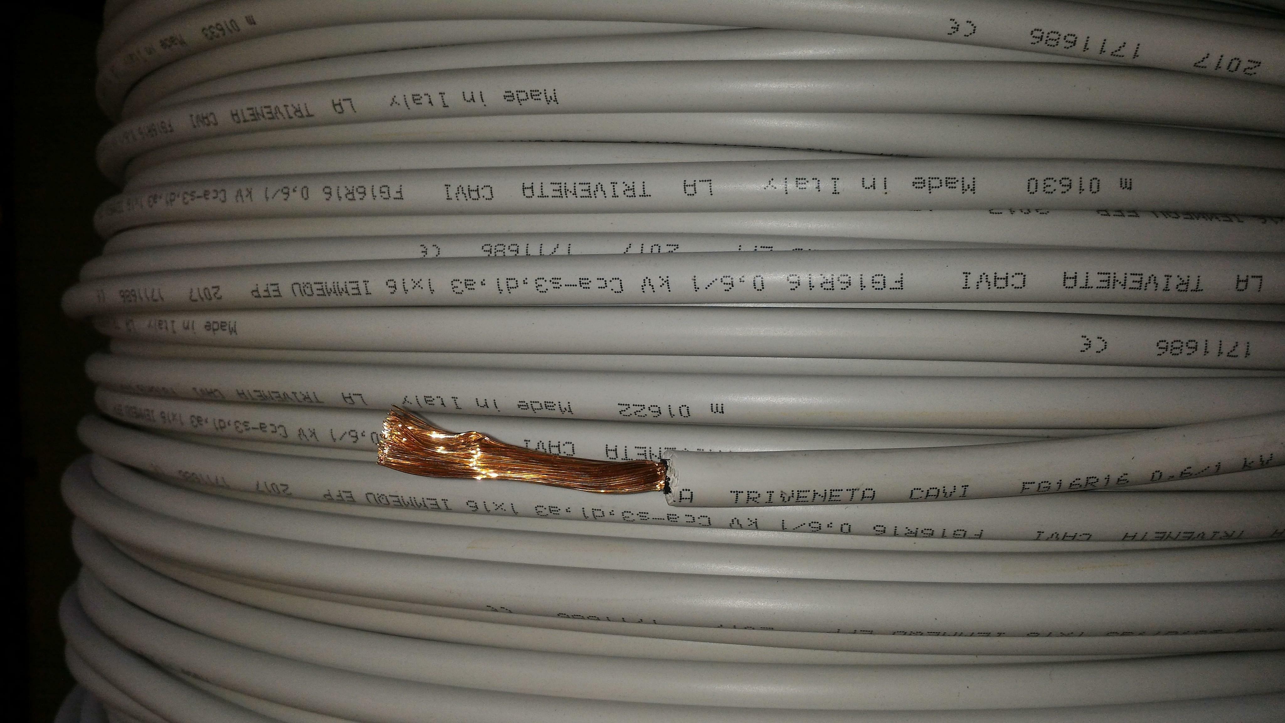 CAVI - CAVO FG16R16 UNIPOLARE CON CONDUTTORE RAME 16 MMQ