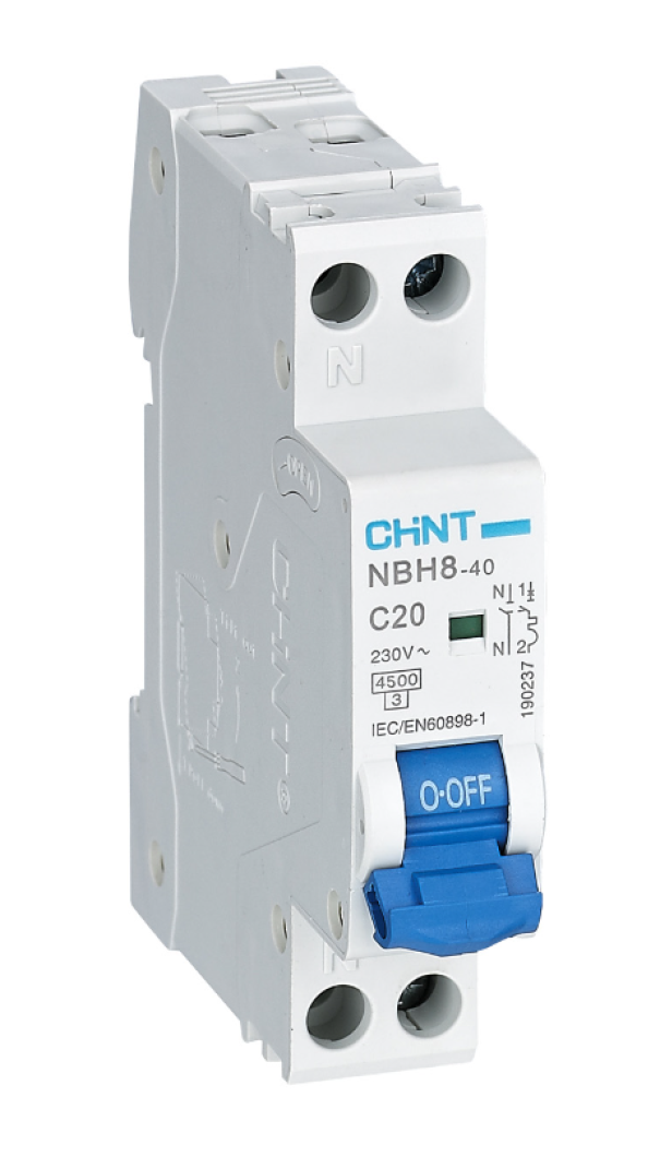 INTERRUTTORE MAGNETOTERMICO COMPATTO CHINT 1P+N 1 MODULO 40A 4.5KA - 190240