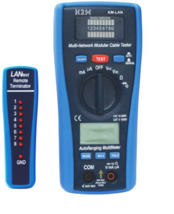 MULTIMETRO E LAN TESTER K2M 200MA 600V BLU - 50100930