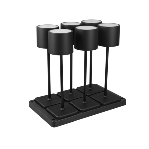 Set 6 Lampade da Tavolo LED Ricaricabili IP54 Nero per Interni ed Esterni
